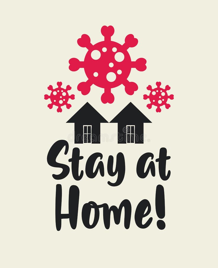 Stay at Home Poster Campaign with Particles and House Stock Vector ...