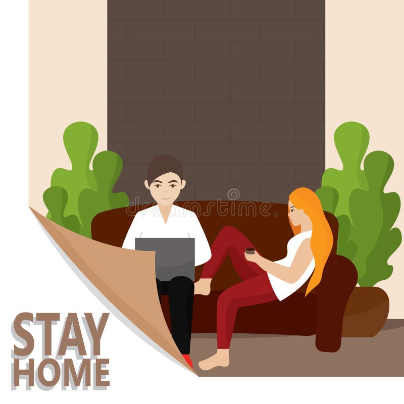 Stay in home poster stock vector. Illustration of stay - 182902349