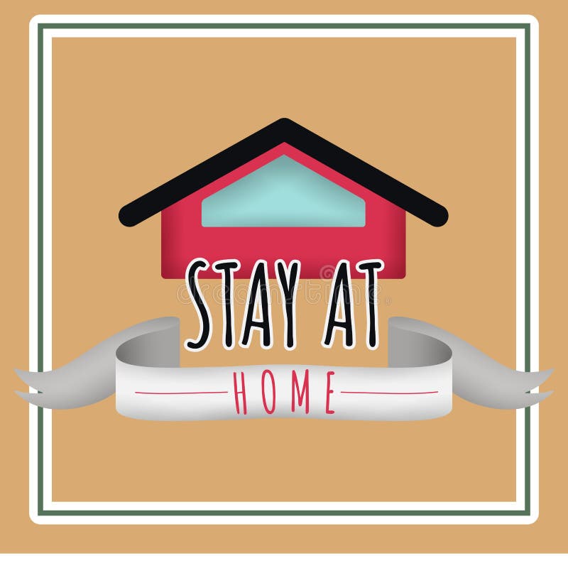 Stay at home poster stock vector. Illustration of home - 180989952