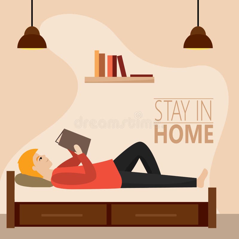 Stay in home poster stock vector. Illustration of 2019ncov - 182899294