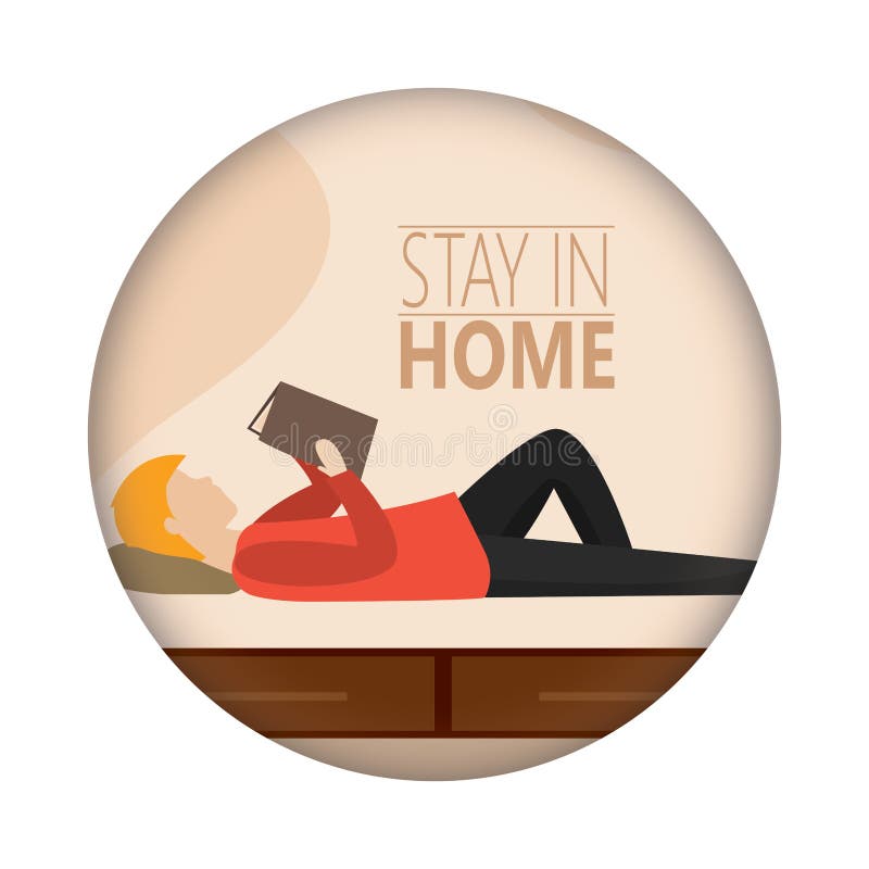 Stay in home poster stock vector. Illustration of book - 182899537