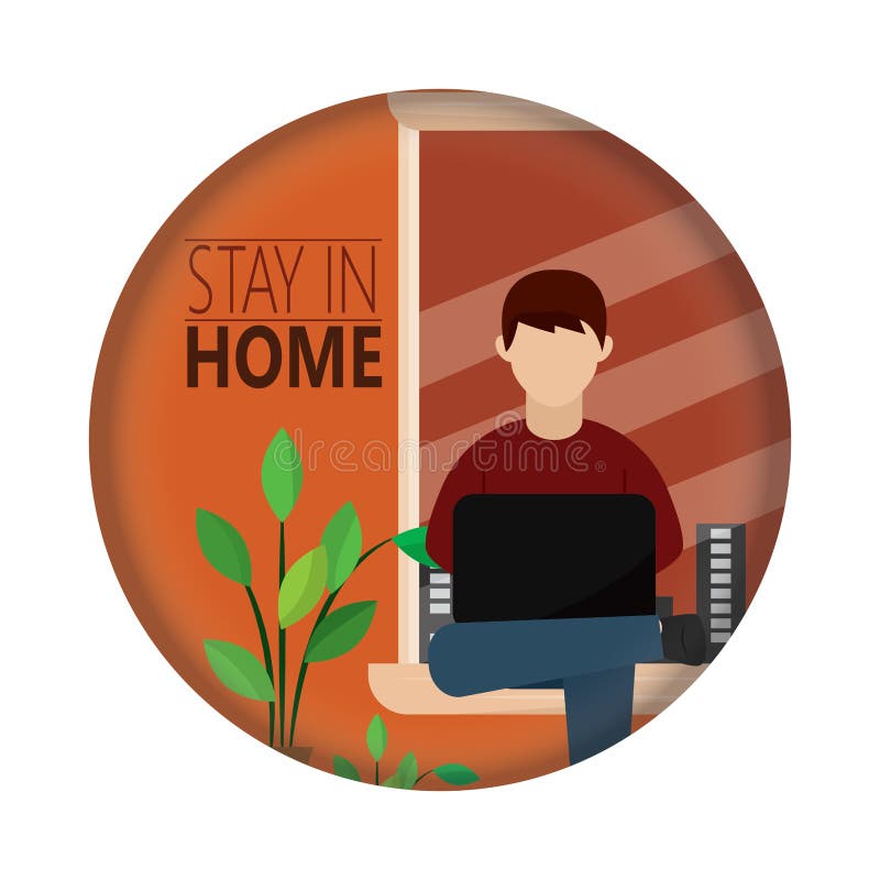 Stay in home poster stock vector. Illustration of pandemic - 182899528