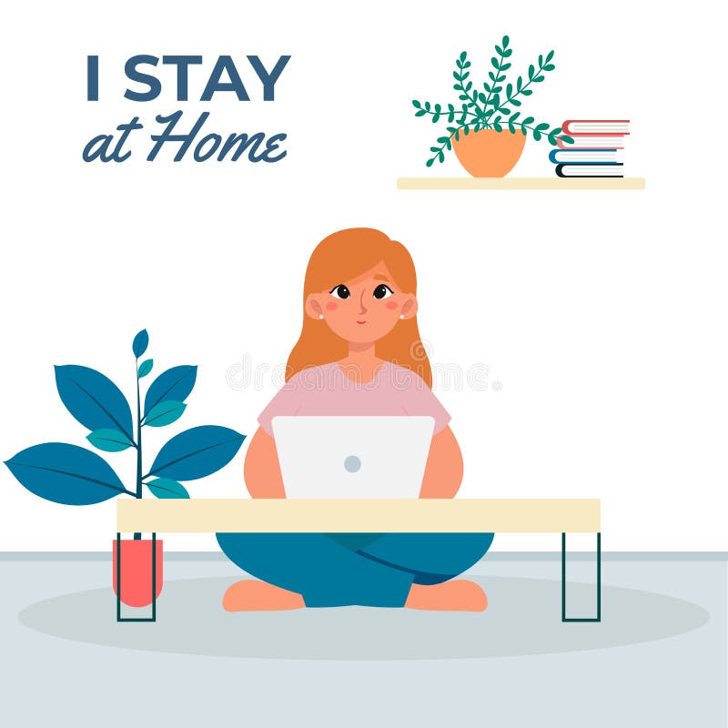 Stay at home poster stock vector. Illustration of sign - 184533755