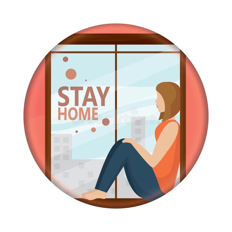 Stay in home poster stock vector. Illustration of 2019ncov - 182899484