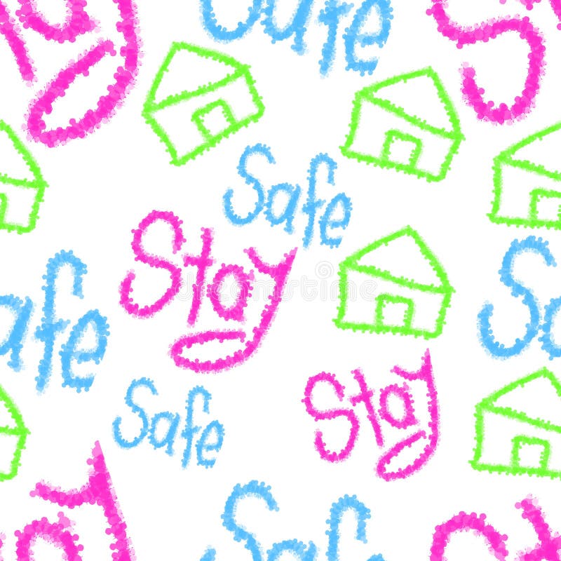 Stay Home Stay Safe Color Full Illustration Make in Water Color Graphic ...
