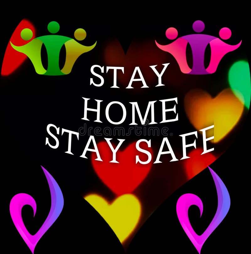 Stay home stay safe logo stock illustration. Illustration of font ...