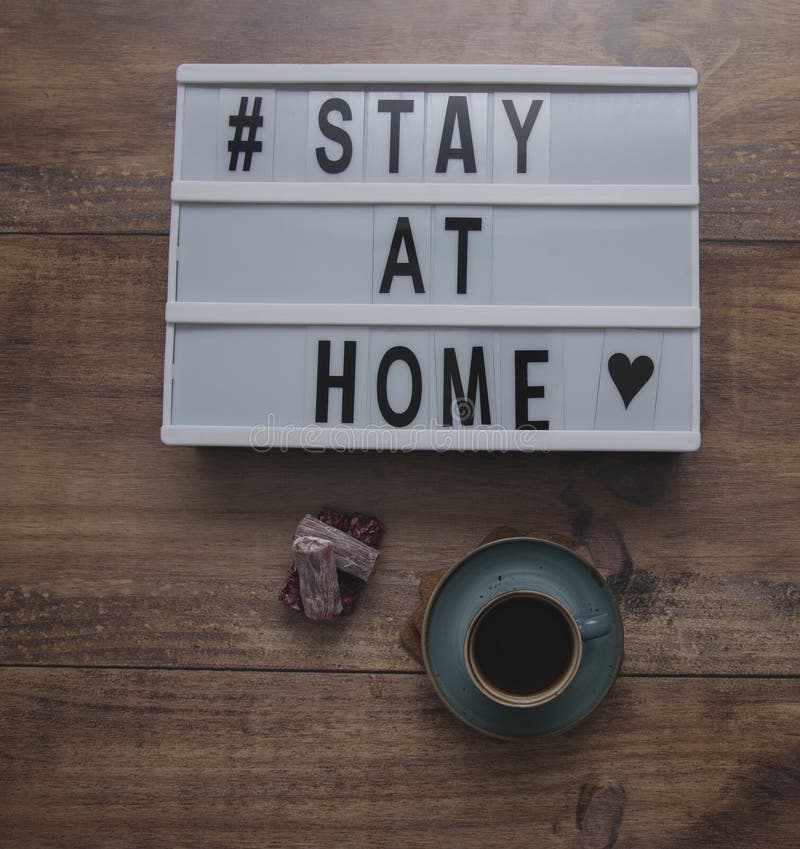 Stay at Home Stay Safe Message on White Background Stock Image - Image ...