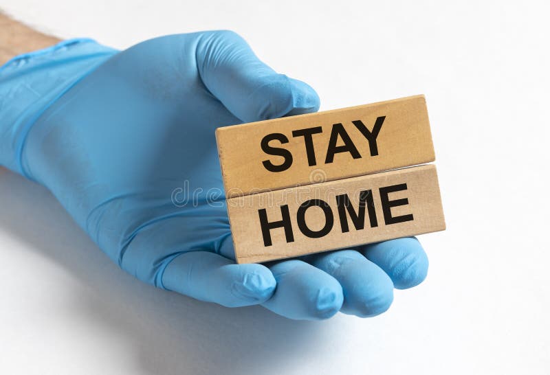 Stay at Home Stay Safe Message on Wooden Blocks. Outbreak Advice Stock ...