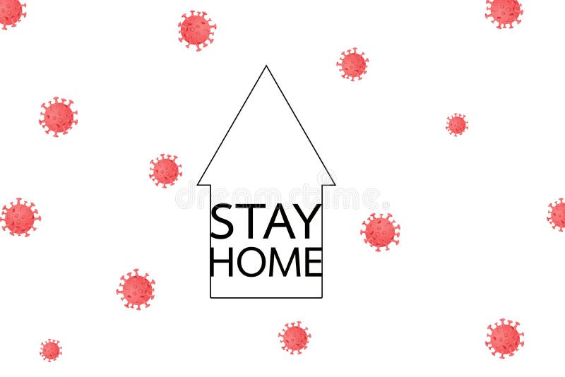 Stay Home, Stay Safe on White Background ,illustration Concept of ...