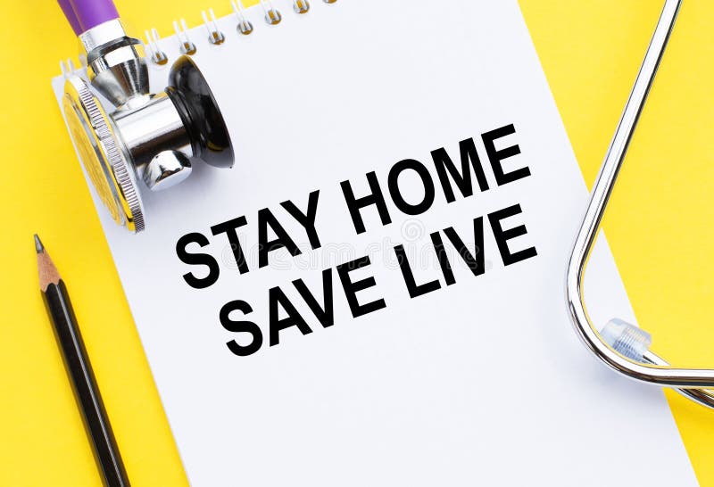 STAY HOME SAVE LIVE Message Sign with Text for Social Distancing ...