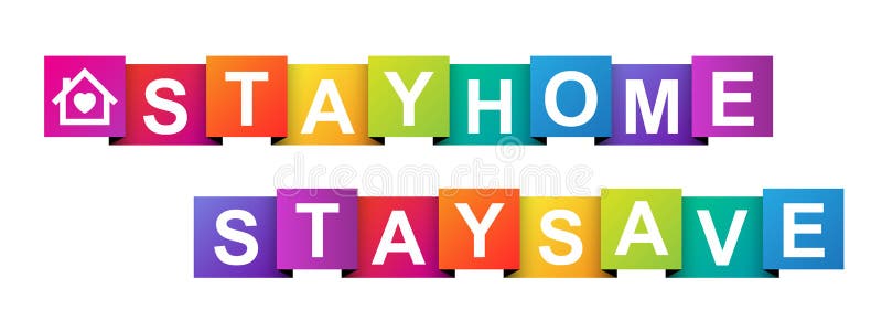 Stay Home Stay Save Paper Banner Stock Vector - Illustration of science ...