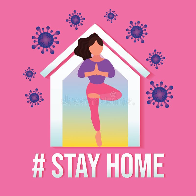 Stay at Home Self Isolation Stock Vector - Illustration of virus ...