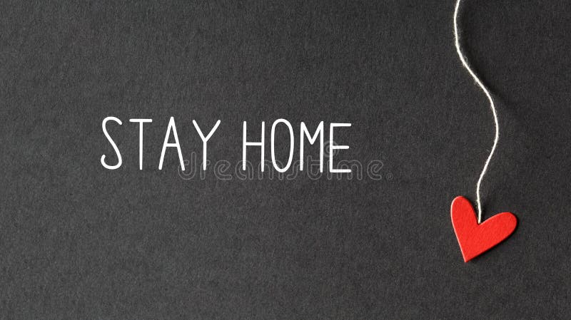 Stay Home Theme with Paper Hearts Stock Image - Image of love, epidemic ...