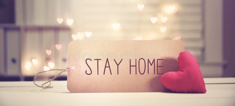 Stay Home Theme with a Red Heart Stock Image - Image of home, illness ...