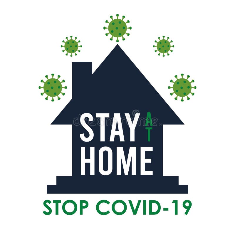Stay at Home To Stop the Covid19 Signal Stock Vector - Illustration of ...