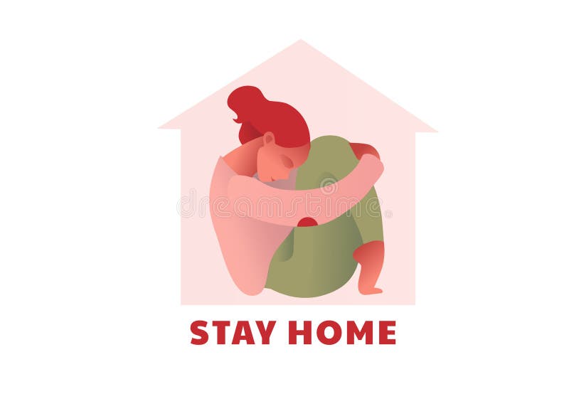 Stay at Home Type. Lockdown Stock Vector - Illustration of lifestyle ...