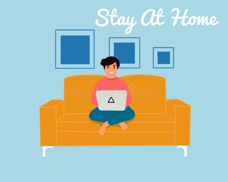 Stay at Home stock illustration. Illustration of vector - 179982179