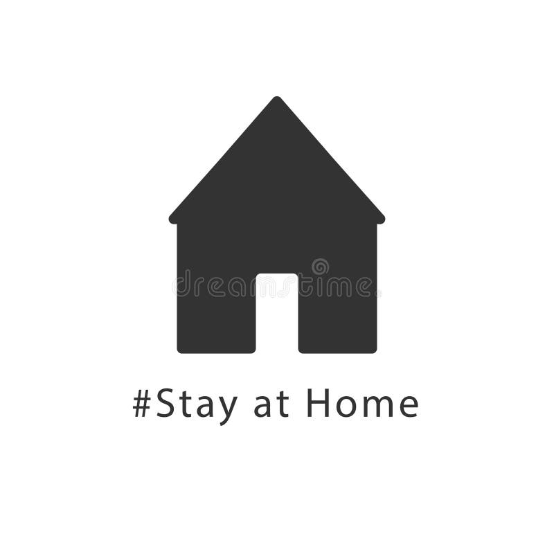 Stay at Home Vector Flat Style. Stock Vector - Illustration of designer ...