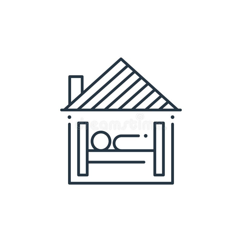 Stay Home Vector Icon Isolated on White Background. Outline, Thin Line ...