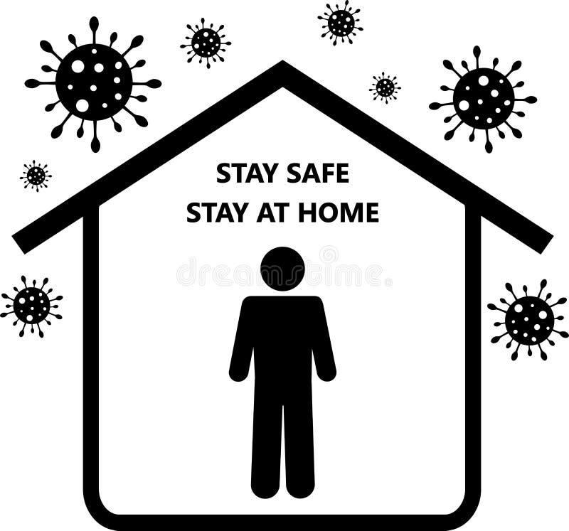 Stay at Home Vector Illustration Icon Stock Vector - Illustration of ...