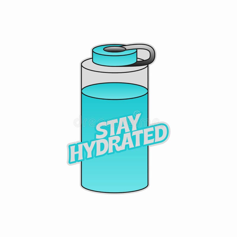 Stay Hydrated Emblem, Icon Vector Illustration Set, Fitness ...