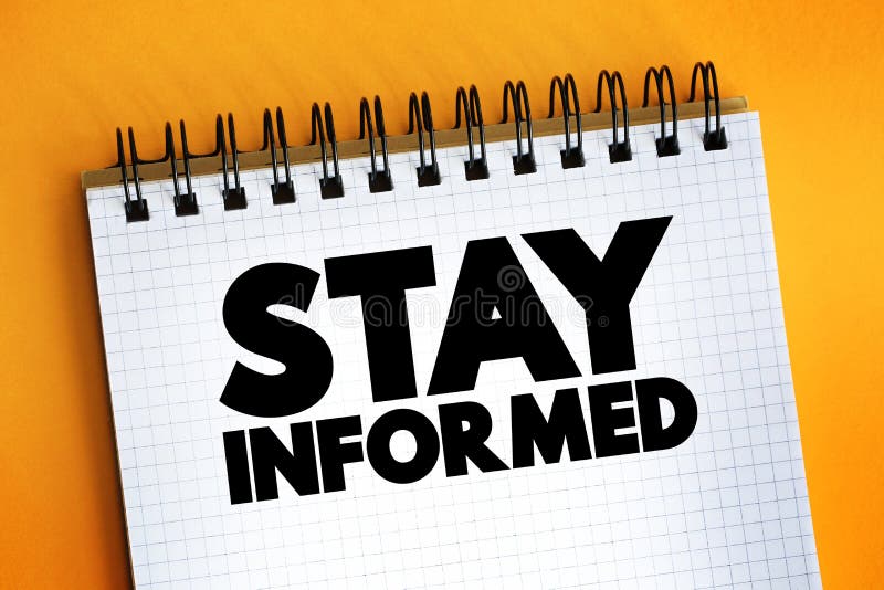 STAY INFORMED Text on White Card on the Chart Background Stock Photo ...