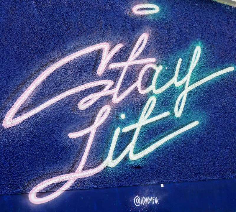 Stay lit editorial photo. Image of arts, miami, text - 94538396