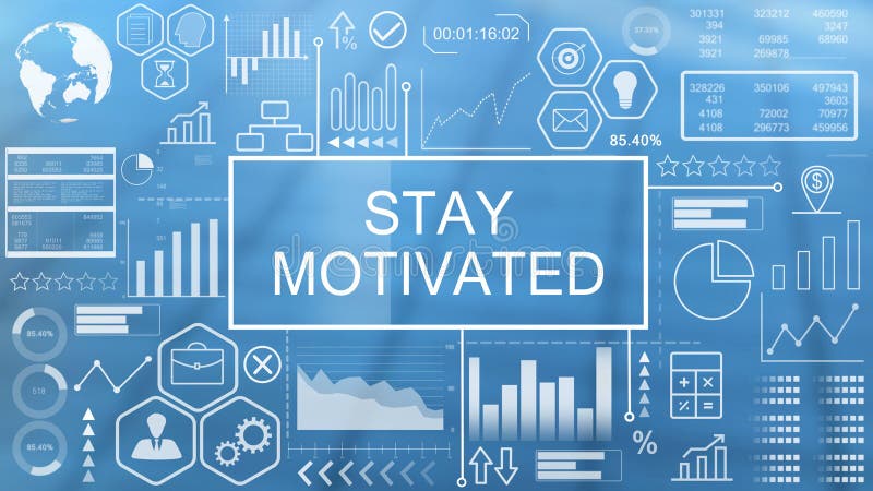 Stay Motivated Pink Blue Color Word Text Logo Icon Stock Vector ...