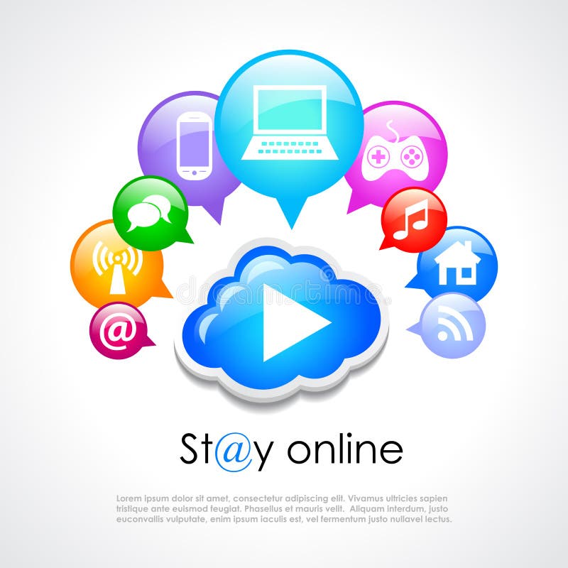 Stay online vector poster stock vector. Illustration of connection ...