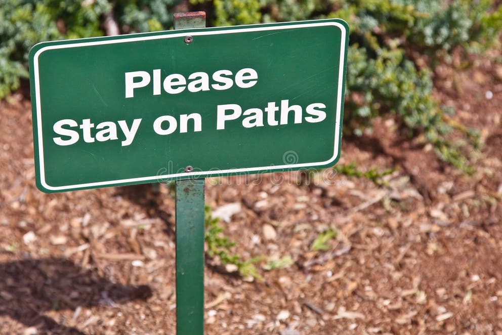 Stay on path stock photo. Image of outdoors, billboard - 15720052
