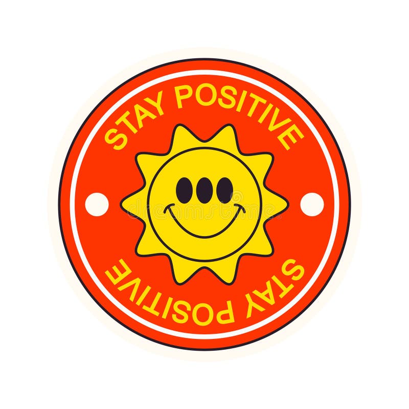 Stay Positive Motivational Typography Vintage Quotes Sticker Poster ...