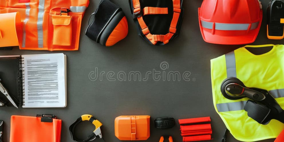Stay Protected, Safety Gear Essentials for Workplace Safety and Compliance Stock Illustration ...