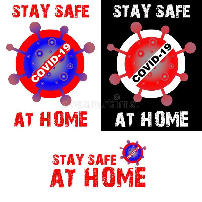 Stay Safe at Home Design Campaign Stock Vector - Illustration of quote ...