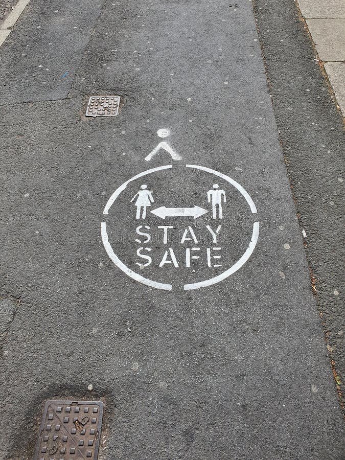Stay Safe Lockdown Pavements Stock Image - Image of road, soil: 384397613