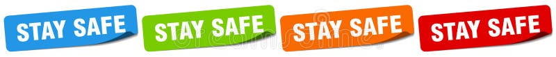 Stay Safe Sticker. Stay Safe Sticker Set on White Background Stock ...