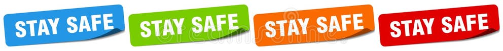 Stay Safe Sticker. Stay Safe Sticker Set on White Background Stock ...