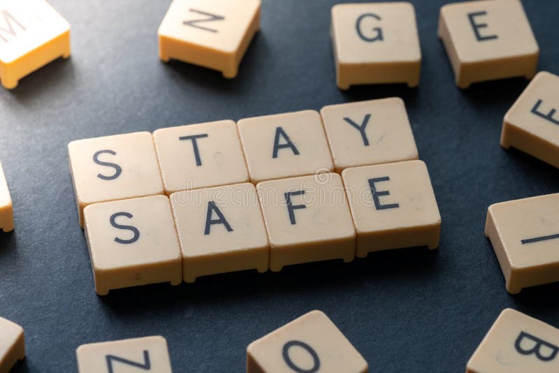 Stay Safe Word Tiles. Awareness Message for Covid-19 Prevention or ...