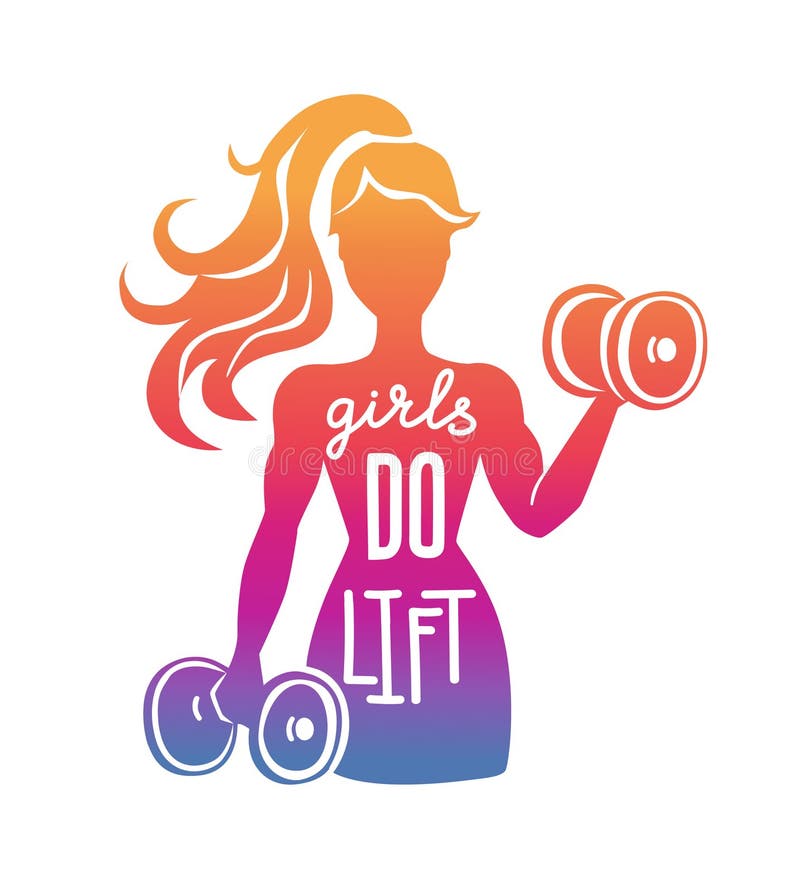 Girls Do Lift. Fitness Vector Illustration for Women Stock Vector ...