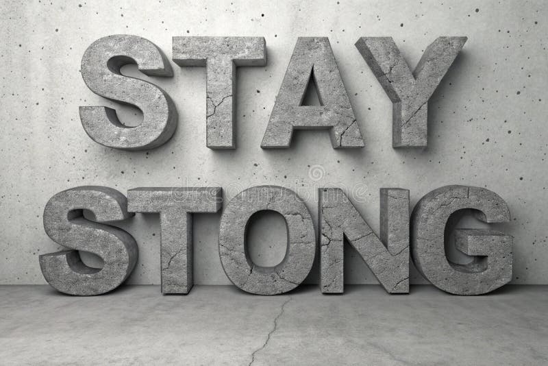 STAY STRONG Word in Concrete Text Style Effect - Generated by Ai Stock ...