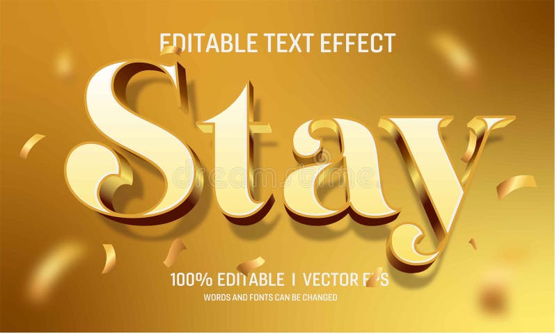Editable Stay Vector Text Effect with Modern Style Design Stock ...