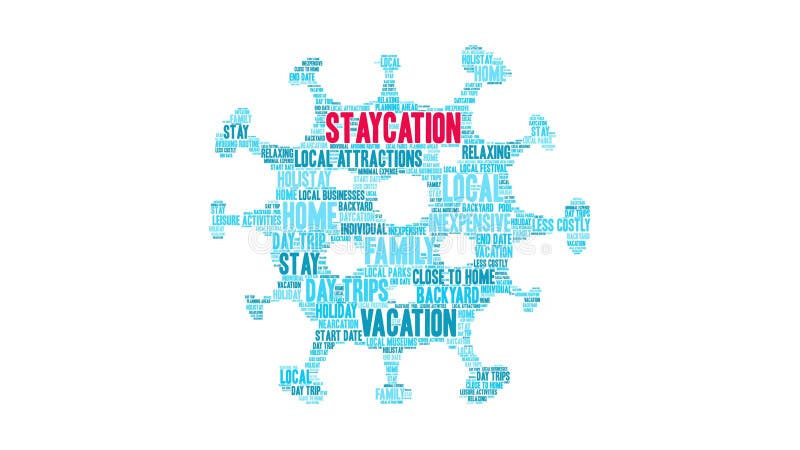 Staycation Animated Word Cloud. Stock Video - Video of activities ...