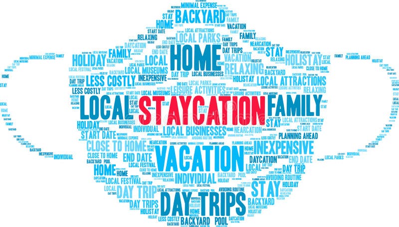 Staycation Word Cloud stock vector. Illustration of relaxing - 206175459