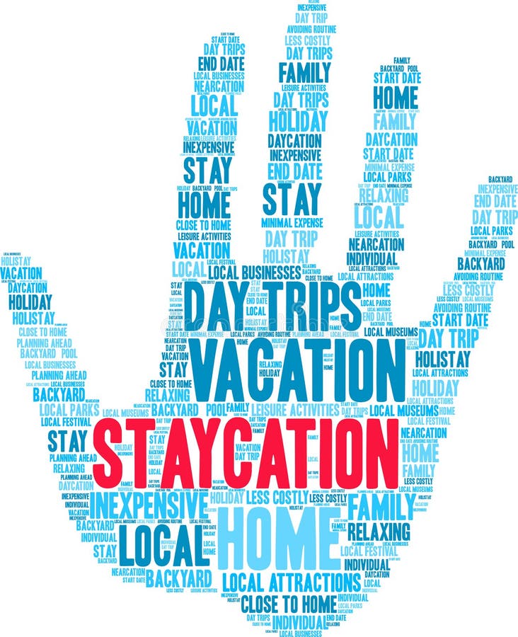 Staycation Word Cloud stock vector. Illustration of start - 206175482