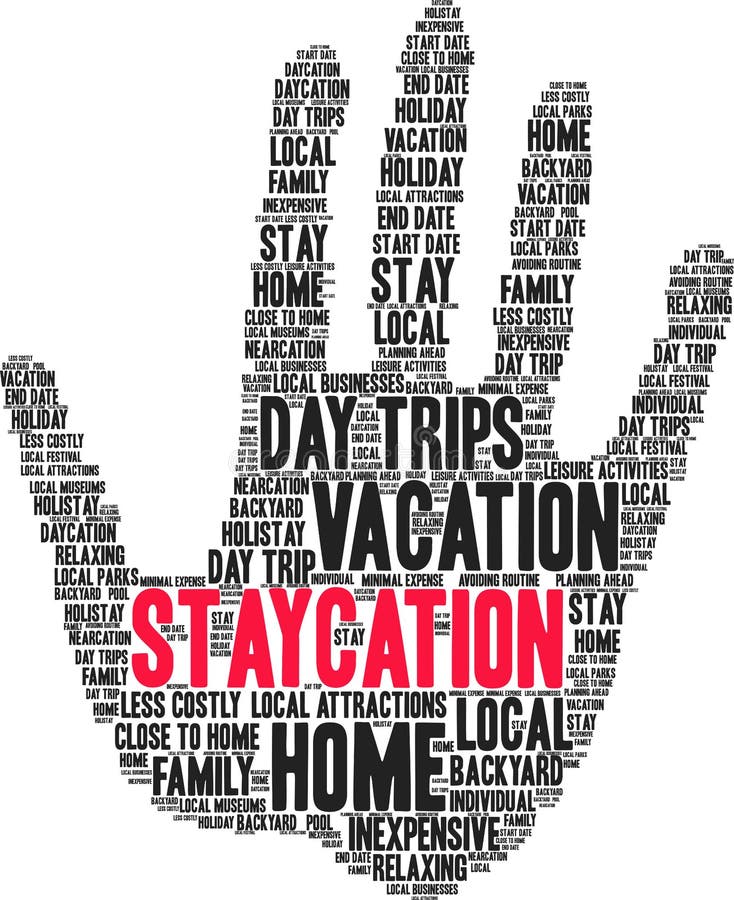Staycation Word Cloud Concept Stock Illustration - Illustration of ...