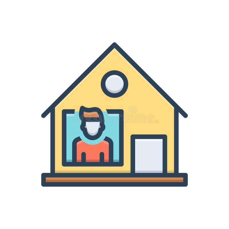 Color Illustration Icon for Stayed, Stay and Cottage Stock Illustration ...