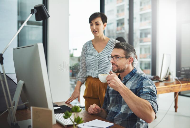 Staying Energised To Stay Efficient. Cropped of Colleagues Working ...