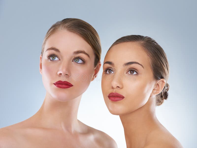 Staying Forever Beautiful. Studio Beauty Shot of a Two Young Models ...