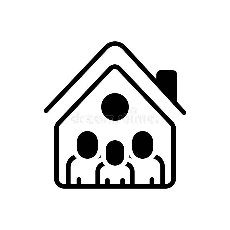 Black Solid Icon for Staying, Home and House Stock Vector ...