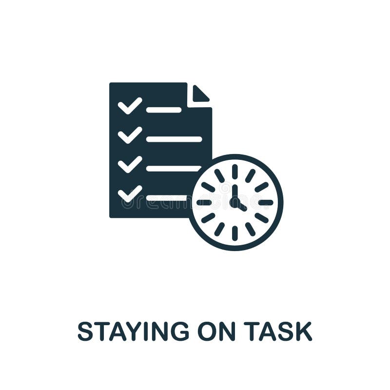 Staying on Task Icon. Monochrome Sign from Work Ethic Collection ...