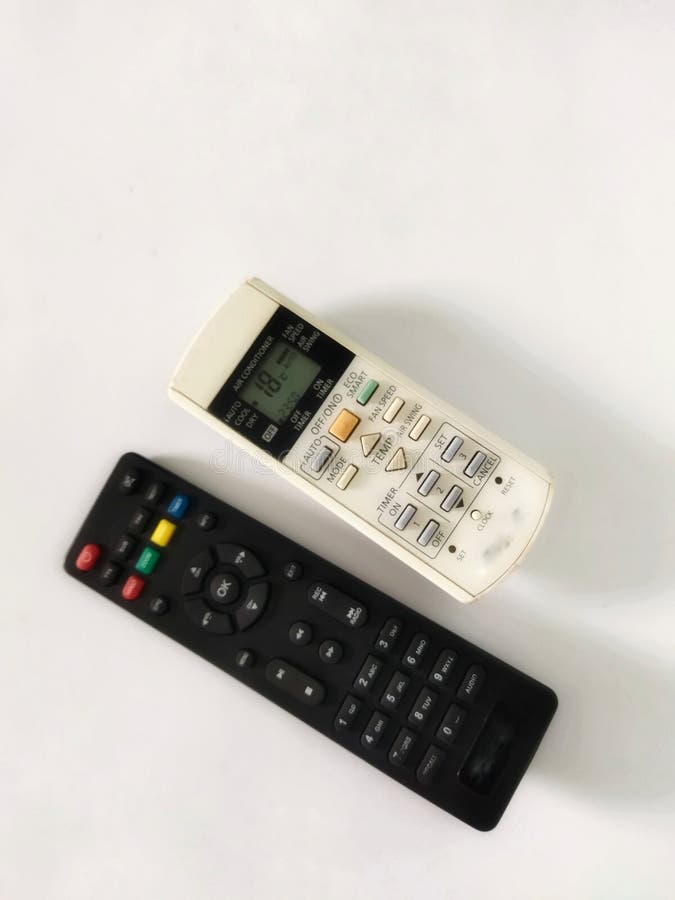 Stb Remote for Tv and Ac Remote on White Background Stock Photo - Image ...